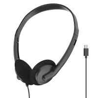 China JTY-0121 Wired Head Mounted Headphones 3.5mm/Type-C Plug Lightweight Headphones Comfortable Earcups Stereo Audio Headphones Suitable for Aviation/Train/Classroom/Office/Museum OEM/ODM Customization for sale