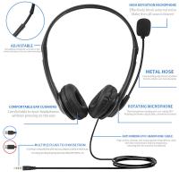 China JTY-430 professional call center earphones with microphone, multiple plugs USB/Type-C/3.5mm wired earphones, comfortable to wear earphones, suitable for online learning and business conference calls for sale