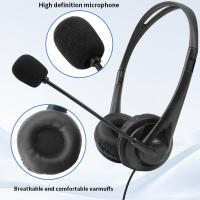 China JTY-430 professional call center earphones with microphone, multiple plugs USB/Type-C/3.5mm wired earphones, comfortable to wear earphones, suitable for online learning and business conference calls for sale