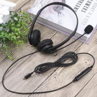 China JTY-430 professional call center earphones with microphone, multiple plugs USB/Type-C/3.5mm wired earphones, comfortable to wear earphones, suitable for online learning and business conference calls for sale