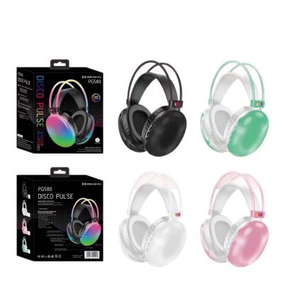 China JTY-580 RGB wireless gaming headset, Bluetooth 5.0 headset with color LED lights, HiFi stereo, long battery life, surround sound, suitable for gaming headsets on PC phones for sale