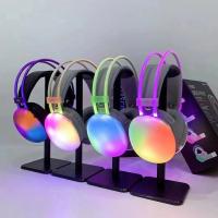 China JTY-580 RGB wireless gaming headset, Bluetooth 5.0 headset with color LED lights, HiFi stereo, long battery life, surround sound, suitable for gaming headsets on PC phones for sale