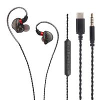 China Professional Wired In-Ear Monitor Earphones, 10mm Dynamic Driver HiFi Stereo Earbuds, Over-Ear Hook Design with Inline Control Mic, Dual Type-C & 3.5mm Plug, 360° Surround Sound for Musicians, Gaming, for sale