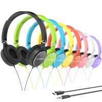 China JTY-71 Foldable wired in ear headphones with soft PU ear pads, suitable for 3.5mm stereo head mounted wired headphones on PCs, laptops, music, and online classrooms for sale