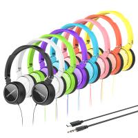 China JTY-71 Foldable wired in ear headphones with soft PU ear pads, suitable for 3.5mm stereo head mounted wired headphones on PCs, laptops, music, and online classrooms for sale