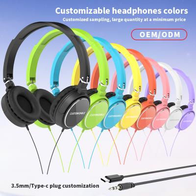 China JTY-71 Foldable wired in ear headphones with soft PU ear pads, suitable for 3.5mm stereo head mounted wired headphones on PCs, laptops, music, and online classrooms for sale