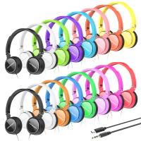 China JTY-71 Foldable wired in ear headphones with soft PU ear pads, suitable for 3.5mm stereo head mounted wired headphones on PCs, laptops, music, and online classrooms for sale