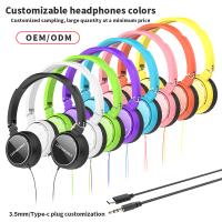 China JTY-71 Foldable wired in ear headphones with soft PU ear pads, suitable for 3.5mm stereo head mounted wired headphones on PCs, laptops, music, and online classrooms for sale