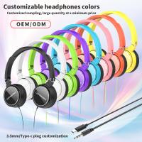 China JTY-71 Foldable wired in ear headphones with soft PU ear pads, suitable for 3.5mm stereo head mounted wired headphones on PCs, laptops, music, and online classrooms for sale