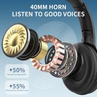 China JTY-772 Wired Over-Ear Headphones with Microphone, 3.5mm Stereo Headset, Detachable Audio Cable, Dual 3.5mm Cables Included, Adjustable Headband for PC Laptop Phone Gaming Online Class for sale