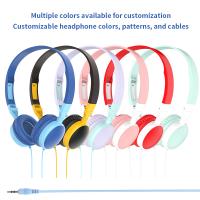 China JTY-882 Kids Wired On-Ear Headphones, Foldable Adjustable Headband 3.5mm Stereo Headset for School Online Learning, Multi Cute Color Options for sale