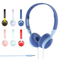 China JTY-882 Kids Wired On-Ear Headphones, Foldable Adjustable Headband 3.5mm Stereo Headset for School Online Learning, Multi Cute Color Options for sale