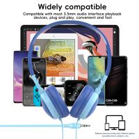 China JTY-882 Kids Wired On-Ear Headphones, Foldable Adjustable Headband 3.5mm Stereo Headset for School Online Learning, Multi Cute Color Options for sale
