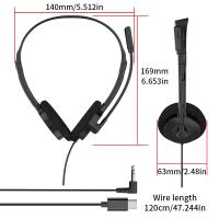China JTY-65 Lightweight Wired Headset with Adjustable Microphone and Dual Plug Options for Online Classes and Call Centers for sale