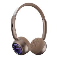 China WBK943 Retro Wireless Bluetooth 5.3 Headphones, RGB Gradient Light Over Ear Headset, 40mm Driver Foldable Lightweight Headphones with Mic for Music Gaming Travel for sale