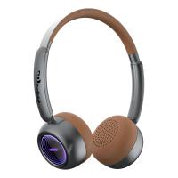China WBK943 Retro Wireless Bluetooth 5.3 Headphones, RGB Gradient Light Over Ear Headset, 40mm Driver Foldable Lightweight Headphones with Mic for Music Gaming Travel for sale