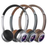 China WBK943 Retro Wireless Bluetooth 5.3 Headphones, RGB Gradient Light Over Ear Headset, 40mm Driver Foldable Lightweight Headphones with Mic for Music Gaming Travel for sale