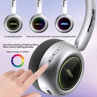 China WBK943 Retro Wireless Bluetooth 5.3 Headphones, RGB Gradient Light Over Ear Headset, 40mm Driver Foldable Lightweight Headphones with Mic for Music Gaming Travel for sale