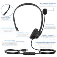 China JTY-430 USB Wired Headset with Microphone, Noise Cancelling Single Ear Headphone, 330° Rotatable Mic, Comfortable Over Ear Headset for Call Center, Online Meeting, Online Class for sale