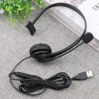 China JTY-430 USB Wired Headset with Microphone, Noise Cancelling Single Ear Headphone, 330° Rotatable Mic, Comfortable Over Ear Headset for Call Center, Online Meeting, Online Class for sale