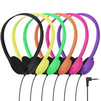 China JTY-HT004 Wired On-Ear Headphones 3.5mm Jack, Adjustable Lightweight Stereo Headset for Classroom, School Computer, Kids Students, Multi Color Bulk Headphones for sale