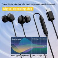 China 005E USB Type-C Wired In-Ear Earphones with Microphone & Volume Control, Stereo Sound Wired Headphones, Noise Isolating Earbuds for Type-C Android Phones, Laptops for sale