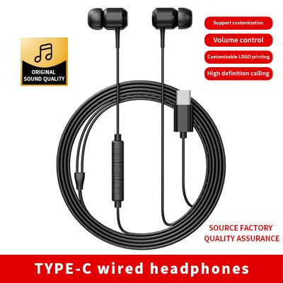 China JTY-2392 Type-C Wired In-Ear Earphones with Mic & Volume Control, OEM Customizable Logo Stereo Wired Earbuds, HD Call Noise Isolating Headset for Type C Phone Laptop, Source Factory Supply for sale
