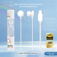 China Cylindrical earphones Type-C Wired In-Ear Earphones, Stereo Earbuds with Portable Cylinder Gift Tube Packaging, Plug & Play Type C Wired Headset for Smartphone, Tablet for sale