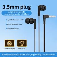 China Colorful In-Ear Earphones 3.5mm Wired Earbuds, L-shaped Jack Stereo Headphones for Phone Laptop MP3, Multi-Color Available for sale