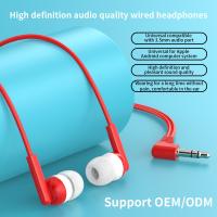 China Colorful In-Ear Earphones 3.5mm Wired Earbuds, L-shaped Jack Stereo Headphones for Phone Laptop MP3, Multi-Color Available for sale