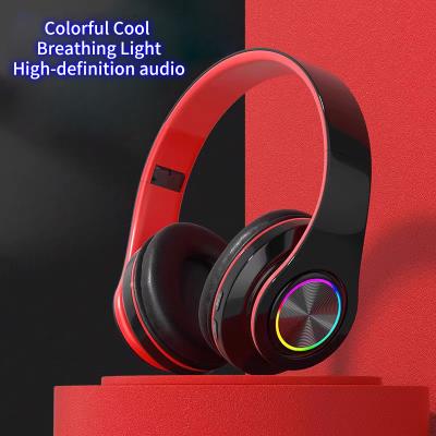 China B39 RGB Light Over-Ear Bluetooth Headphones, 3 Modes Wireless/TF Card/Wired Stereo Gaming Headset with Built-in Mic for PC Phone for sale