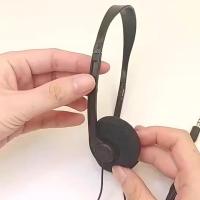 China JTY-F003 Retro Wired On-Ear Headphones, 3.5mm L-Shaped Jack Lightweight Thin Headband Stereo Headset for Walkman, MP3 Player, Classic Vintage Foam Ear Cushions, 2 Colors Optional for sale