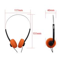 China JTY-F003 Retro Wired On-Ear Headphones, 3.5mm L-Shaped Jack Lightweight Thin Headband Stereo Headset for Walkman, MP3 Player, Classic Vintage Foam Ear Cushions, 2 Colors Optional for sale
