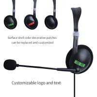 China JTY-440 Wired On-Ear Headset with Microphone, Multi Interface USB / Type-C / 3.5mm Dual Plugs Lightweight Headphones, Volume Control, for PC Laptop Call Center Online Class Office for sale