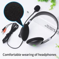 China JTY-440 Wired On-Ear Headset with Microphone, Multi Interface USB / Type-C / 3.5mm Dual Plugs Lightweight Headphones, Volume Control, for PC Laptop Call Center Online Class Office for sale