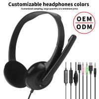China JTY-469 Wired Stereo Headset with Noise Cancelling Microphone, Over Ear PC Headphone with Inline Control, Multiple Connectors Optional, Support OEM ODM Customization for Office & Online Class for sale