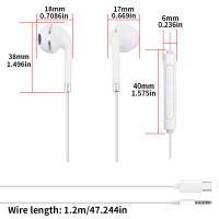 China JTY-PG01 Wired In-ear Earphones with Microphone, Stereo Half Earbud Headset, 3.5mm Jack & Type-C Optional, Inline Volume Control for Phone Laptop Music & Calls for sale
