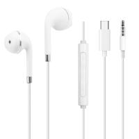 China JTY-PG01 Wired In-ear Earphones with Microphone, Stereo Half Earbud Headset, 3.5mm Jack & Type-C Optional, Inline Volume Control for Phone Laptop Music & Calls for sale