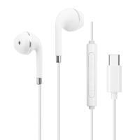China JTY-PG01 Wired In-ear Earphones with Microphone, Stereo Half Earbud Headset, 3.5mm Jack & Type-C Optional, Inline Volume Control for Phone Laptop Music & Calls for sale