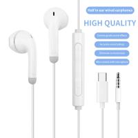 China JTY-PG02 Wired Earbuds with Microphone, In-ear Stereo Earphones, Type-C & 3.5mm Audio Plug Available, Corded Headset with Remote Control for Smartphones Tablets PC Video Calls for sale