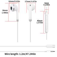 China JTY-PG02 Wired Earbuds with Microphone, In-ear Stereo Earphones, Type-C & 3.5mm Audio Plug Available, Corded Headset with Remote Control for Smartphones Tablets PC Video Calls for sale