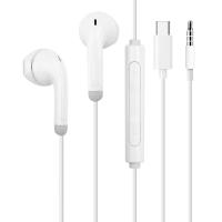China JTY-PG02 Wired Earbuds with Microphone, In-ear Stereo Earphones, Type-C & 3.5mm Audio Plug Available, Corded Headset with Remote Control for Smartphones Tablets PC Video Calls for sale