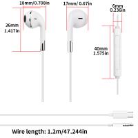 China JTY-03 Metallic Accent Wired Earphones, Semi In-ear Stereo Earbuds with Inline Mic, 3.5mm Jack & Type-C Plug Options, Corded Headset with Volume Control for Mobile & Laptop for sale