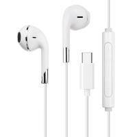 China JTY-03 Metallic Accent Wired Earphones, Semi In-ear Stereo Earbuds with Inline Mic, 3.5mm Jack & Type-C Plug Options, Corded Headset with Volume Control for Mobile & Laptop for sale
