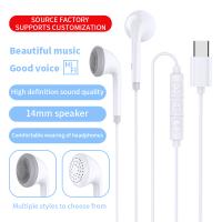 China H123 14mm Driver HI-FI Wired Earbuds, Semi In-ear Earphones with Multi-button Inline Control, Type-C Plug, Factory OEM Customizable for Music & Voice Calls for sale