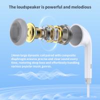China H123 14mm Driver HI-FI Wired Earbuds, Semi In-ear Earphones with Multi-button Inline Control, Type-C Plug, Factory OEM Customizable for Music & Voice Calls for sale