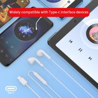 China H123 14mm Driver HI-FI Wired Earbuds, Semi In-ear Earphones with Multi-button Inline Control, Type-C Plug, Factory OEM Customizable for Music & Voice Calls for sale