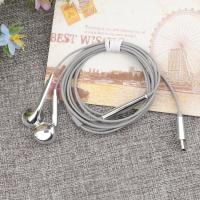 China Silvery Plated Wired Semi Earbuds, Stereo In-line Mic Earphones, 3.5mm / Lightning / Type-C 3 Connectors Optional, Corded Headset with Volume Control for Phones for sale