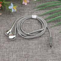 China Silvery Plated Wired Semi Earbuds, Stereo In-line Mic Earphones, 3.5mm / Lightning / Type-C 3 Connectors Optional, Corded Headset with Volume Control for Phones for sale