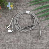 China Silvery Plated Wired Semi Earbuds, Stereo In-line Mic Earphones, 3.5mm / Lightning / Type-C 3 Connectors Optional, Corded Headset with Volume Control for Phones for sale